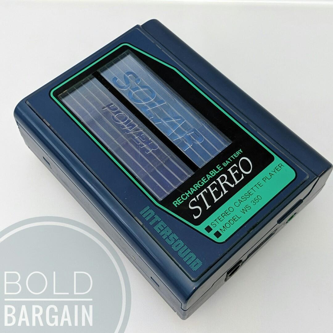 Ultra Rare Solar Powered Portable Cassette Player Intersound WS-350 ...