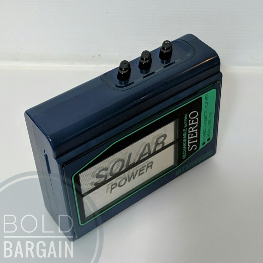 Ultra Rare Solar Powered Portable Cassette Player Intersound WS-350 ...