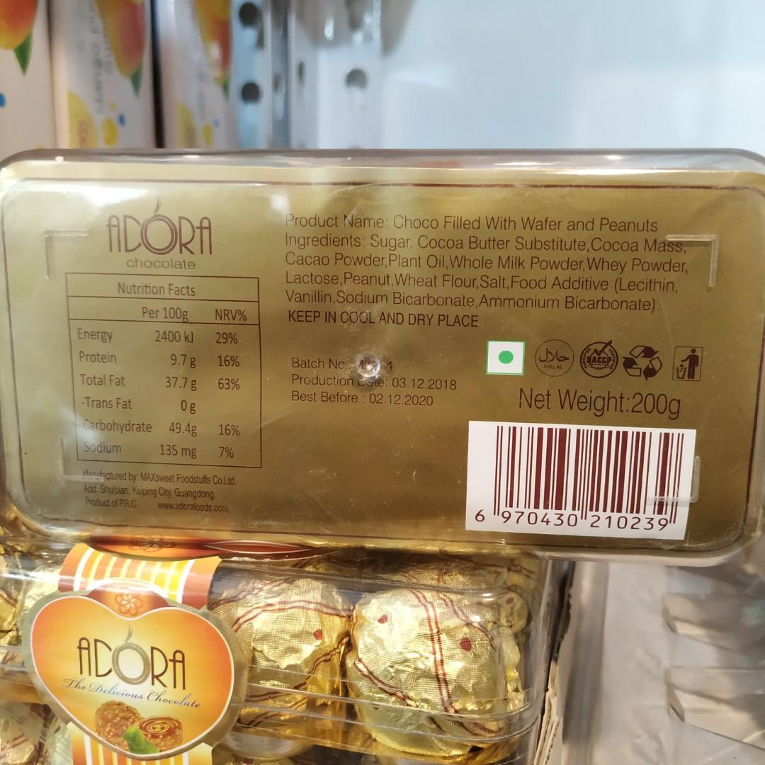 Adora Chocolate 16pcs, Food & Drinks, Homemade Bakes on Carousell