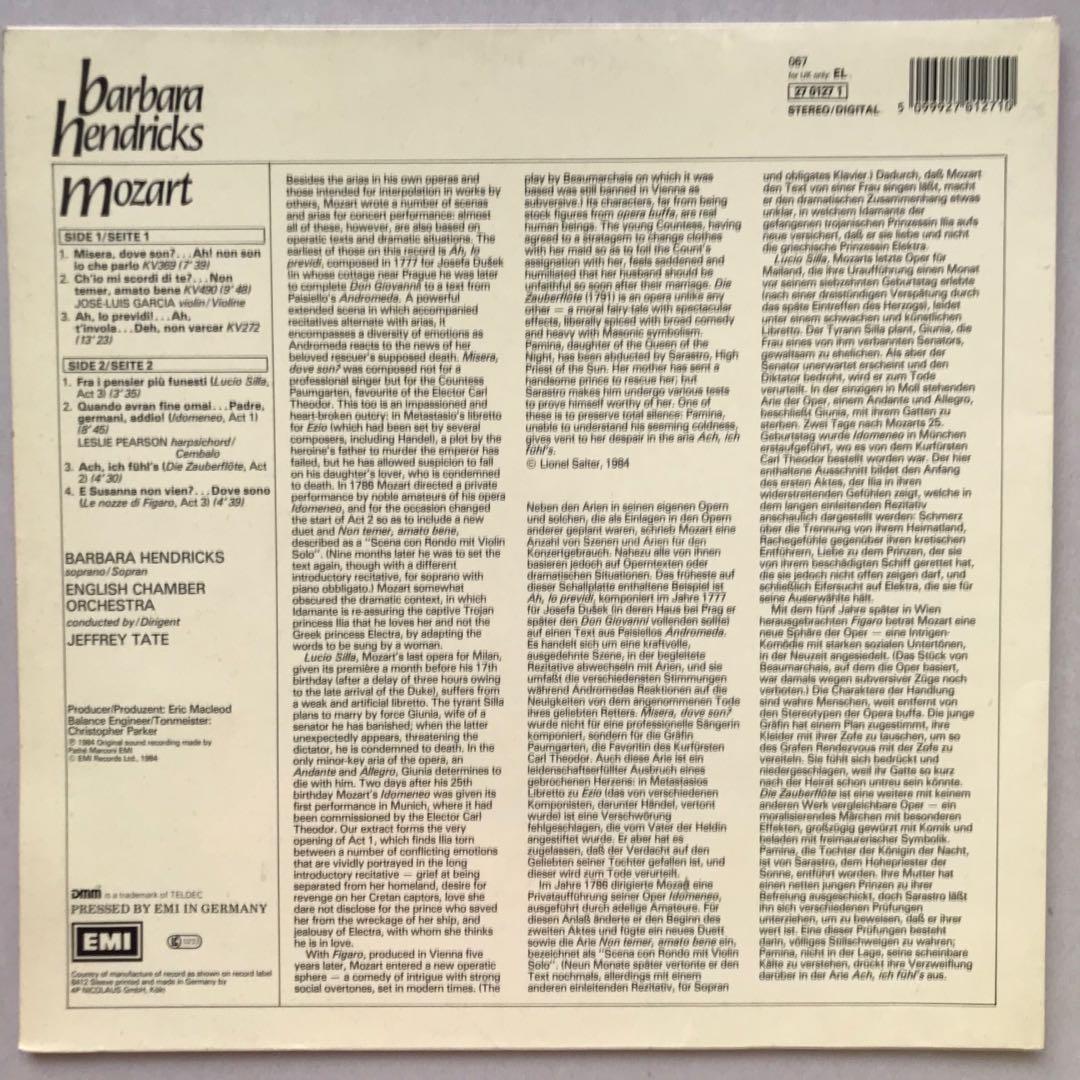 Barbara Hendricks sings Mozart Opera & Concert Arias EMI, Hobbies ...