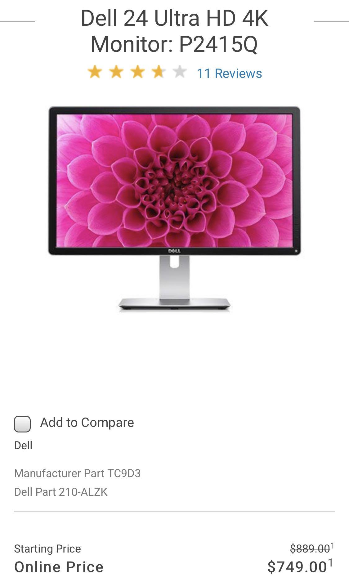 Dell P2415Q Monitor, Computers & Tech, Parts & Accessories, Monitor ...