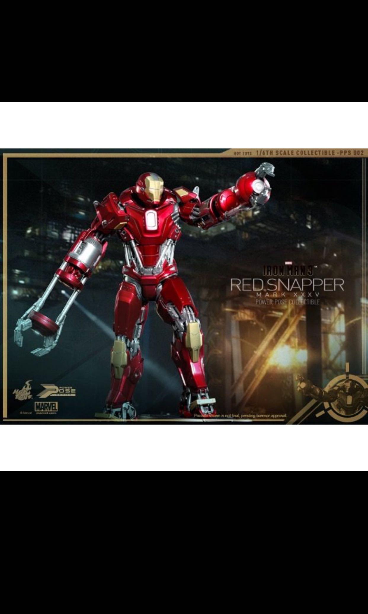 MIB : Hot Toys : Iron Man 3 - Power Pose Red Snapper (Mark IIIV) 1/6th ...
