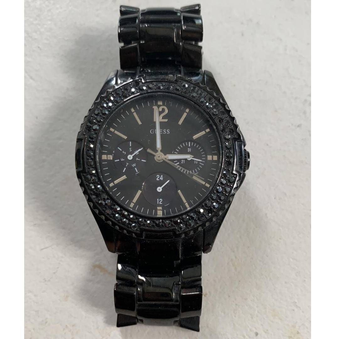 Original Guess black watch with original box and guarantee card, Mobile ...