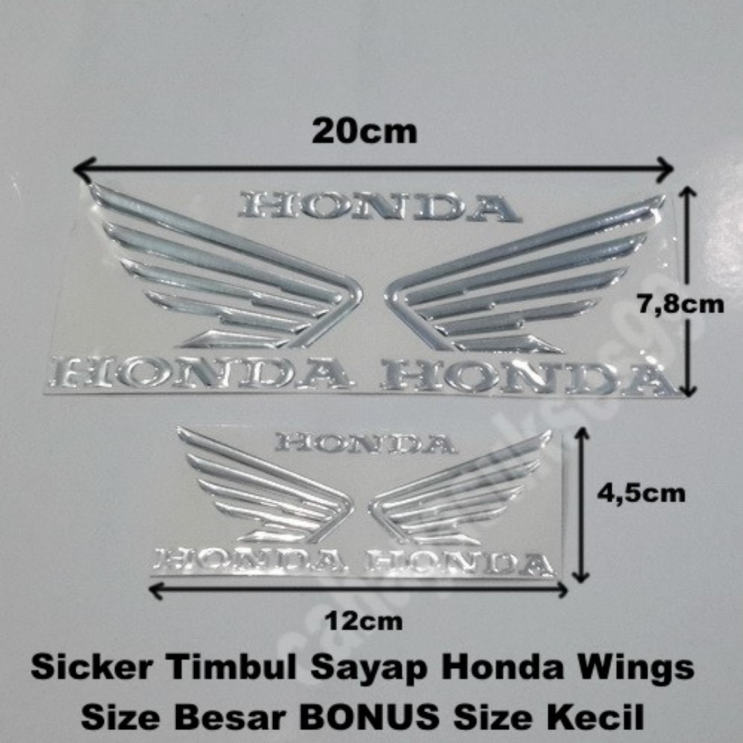 Sticker Timbul Sayap Honda Wings Ukuran Besar BONUS Size Kecil Stiker ...