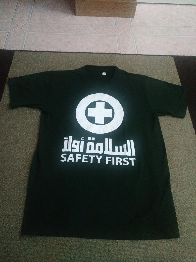 Tshirt - Safety First arabic, Men's Fashion, Tops & Sets, Formal Shirts ...