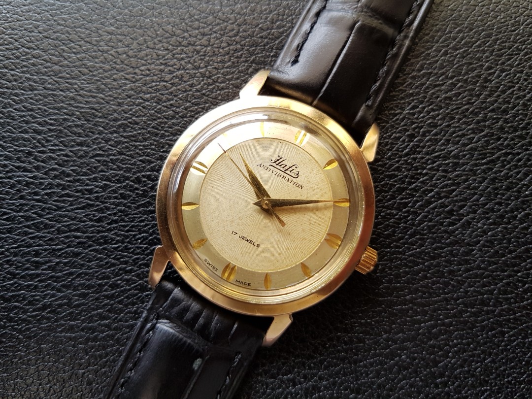 Vintage Hafis antivibration hand wound gp gents watch, Women's Fashion ...
