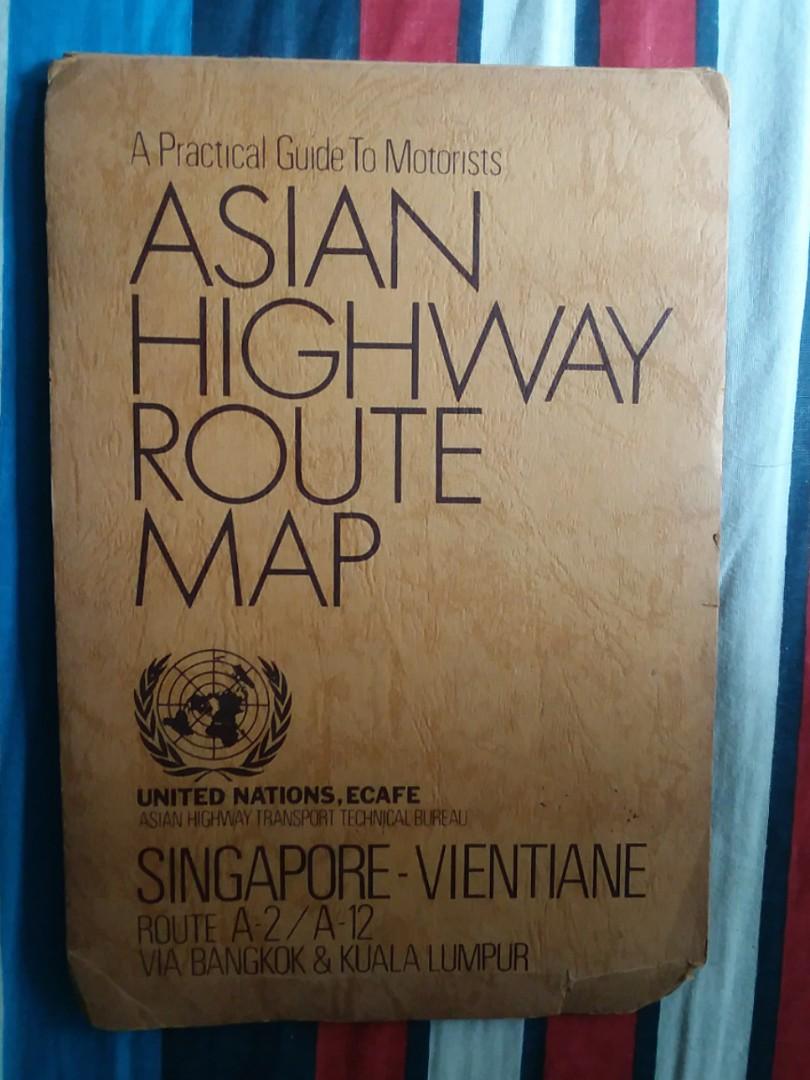 1973 Singapore-Vientiane Asian Highway Route Map, Hobbies & Toys ...