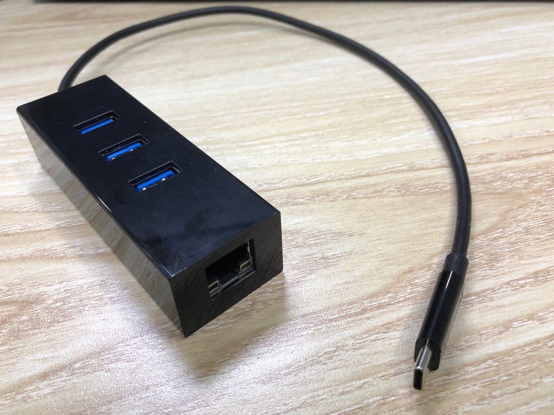 AmazonBasics USB 3.1 Type-C to 3 Port USB Hub with Ethernet Adapter ...