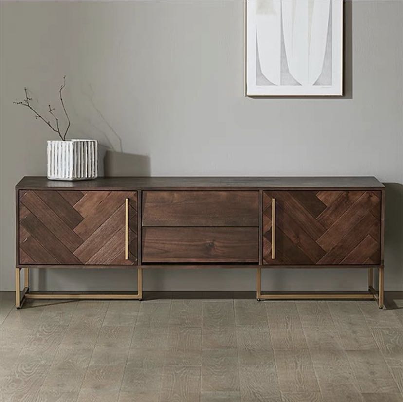 Herringbone TV console, Furniture & Home Living, Furniture, TV Consoles ...