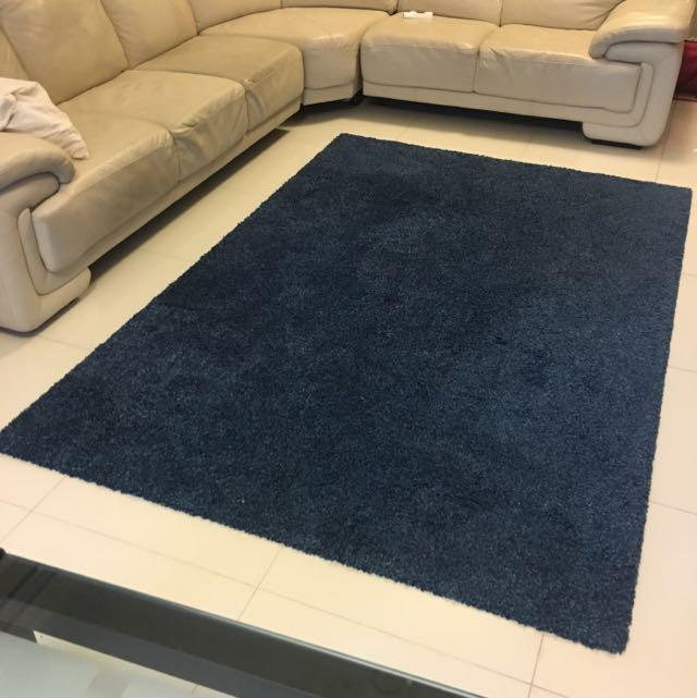 IKEA Alhede Rug (Blue), Furniture & Home Living, Home Decor, Carpets ...
