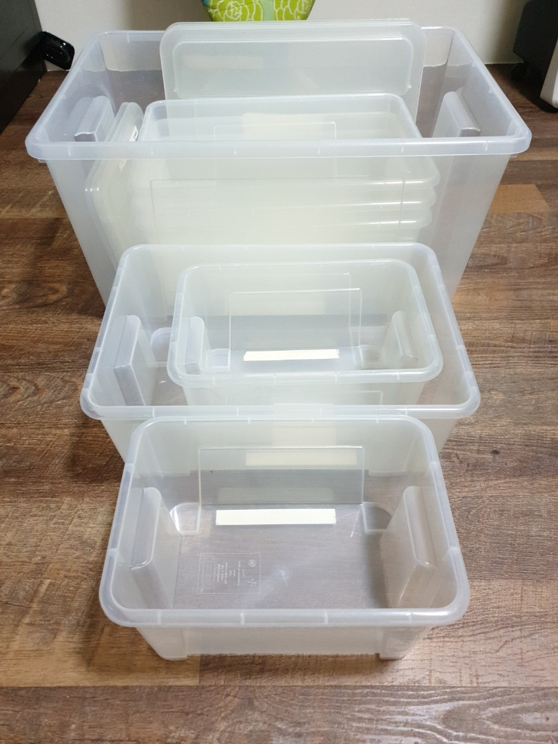 IKEA transparent plastic containers, Everything Else on Carousell