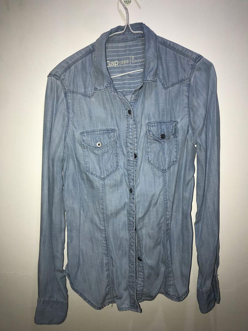 Maong top, Women's Fashion, Tops, Others Tops on Carousell