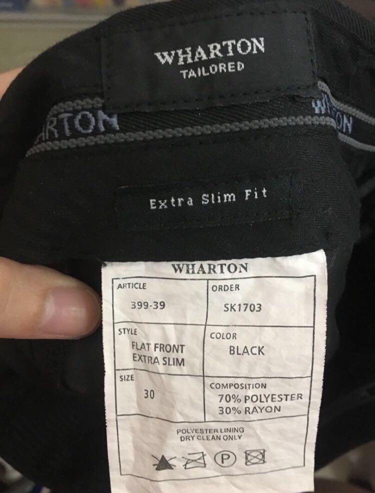 Original Wharton Black Pants, Men's Fashion, Bottoms, Joggers on Carousell