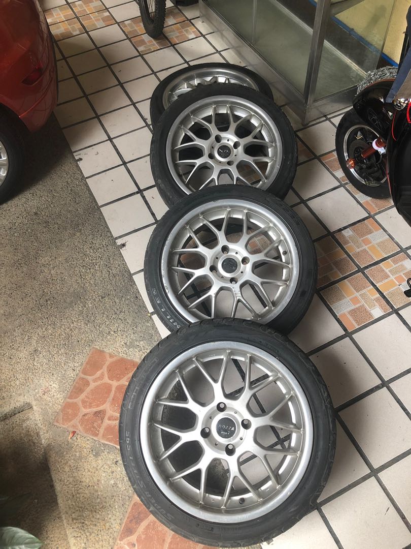 PIAA JDM rims 17x7 4x114 pcd offset 42 with tires, Car Parts ...