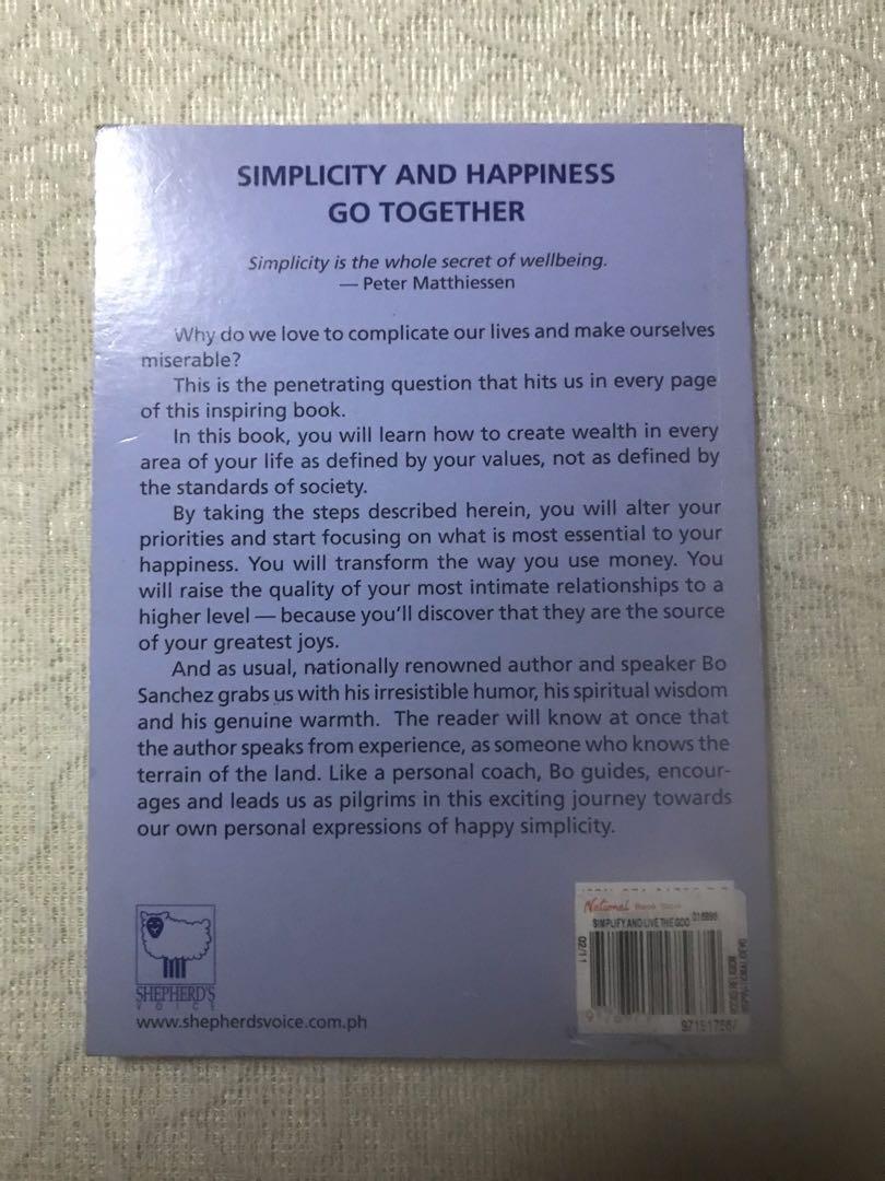 Simplify and Live the Good Life by Bo Sanchez, Hobbies & Toys, Books & Magazines, Religion Books ...