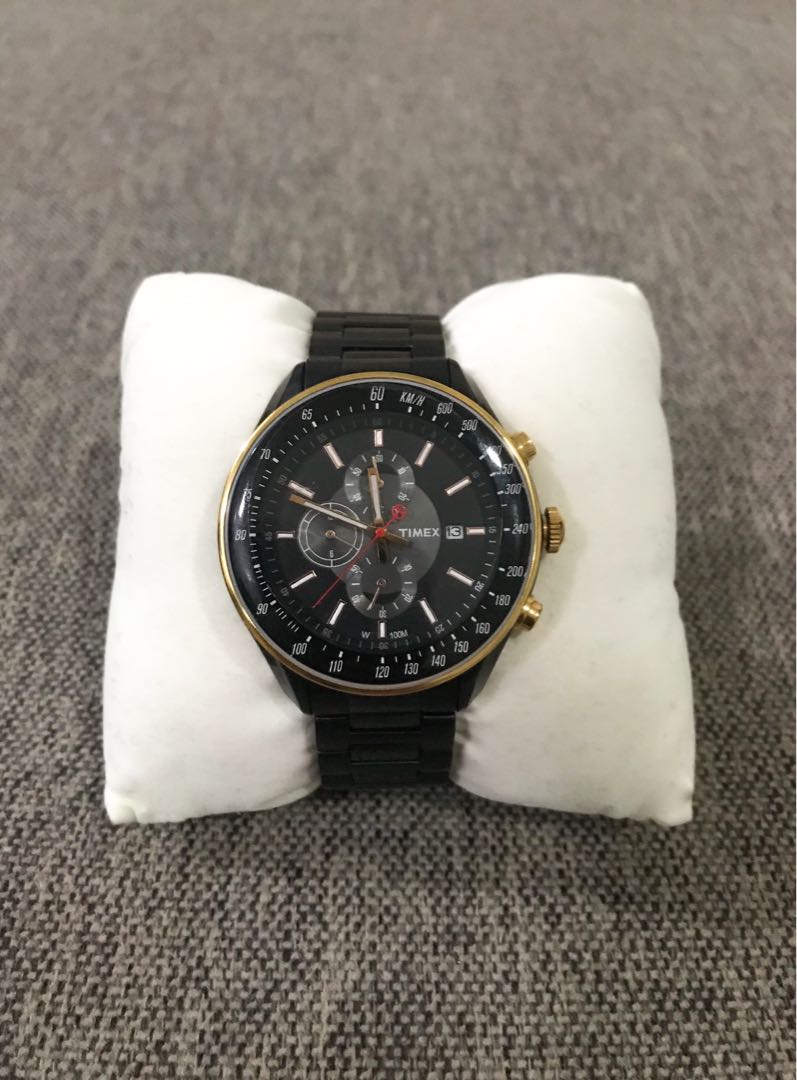 Timex Mens SL Series Chronograph Black IP Stainless Steel Bracelet ...