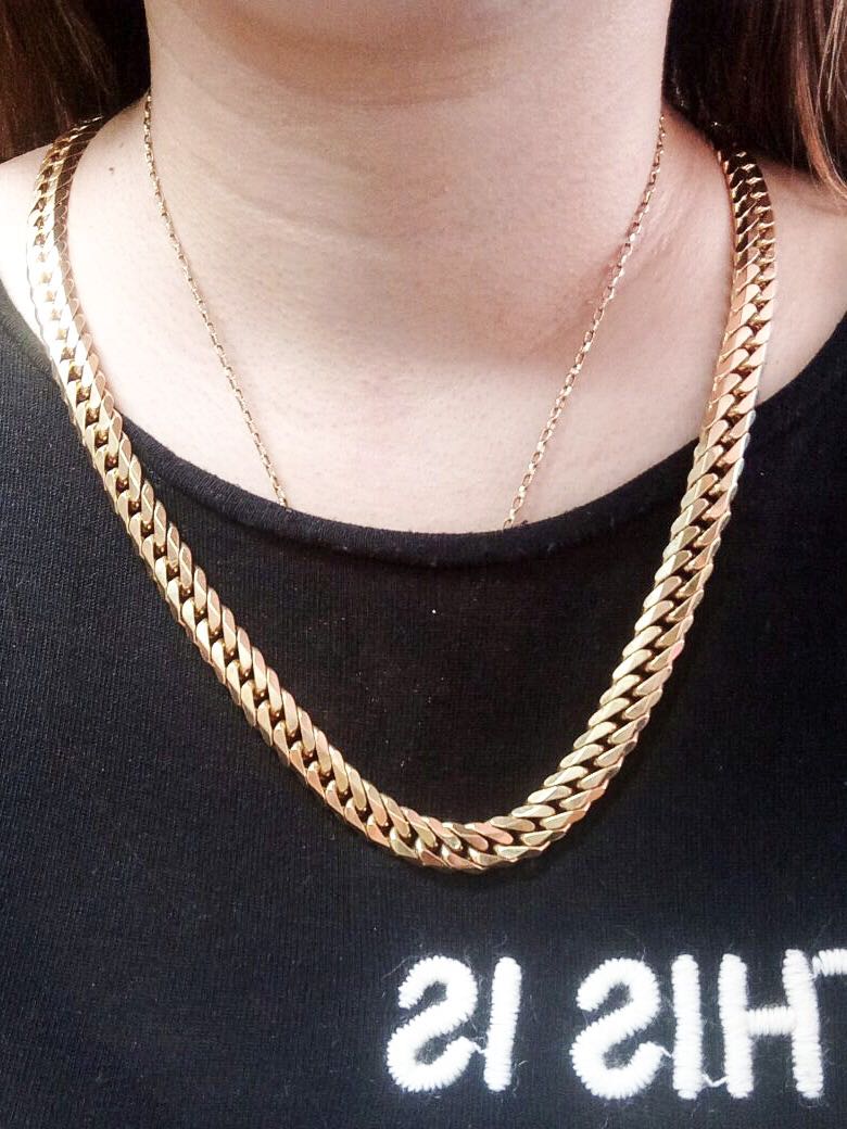 18K japan gold necklace 200g 24”, Women's Fashion, Jewelry & Organizers ...