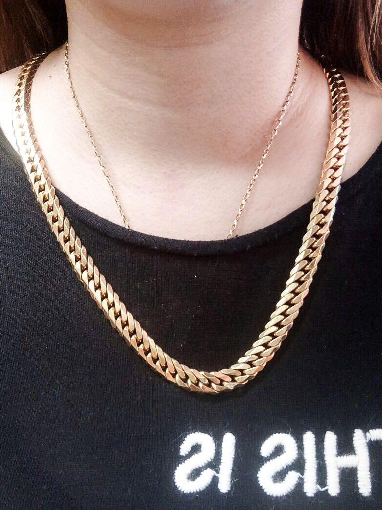 18K japan gold necklace 200g 24”, Women's Fashion, Jewelry & Organizers ...