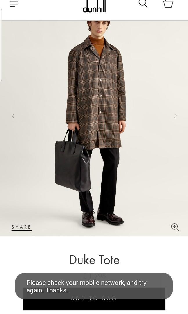 Alfred Dunhill Duke Black Leather Tote Bag, Men's Fashion, Bags, Belt ...