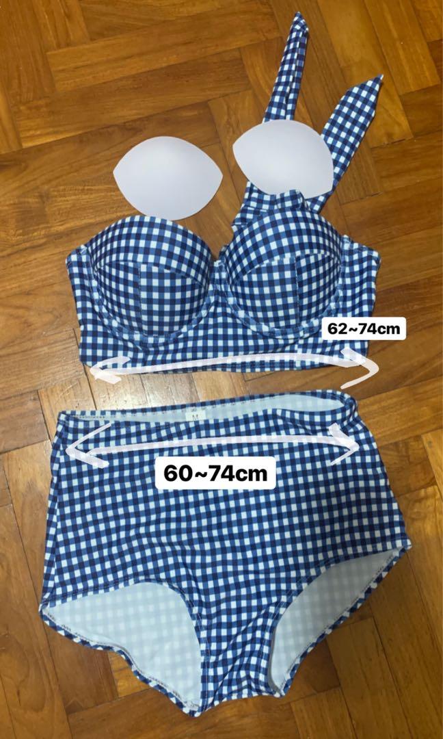 Checkered Ulzzang Bikini Set, Women's Fashion, Swimwear, Bikinis ...