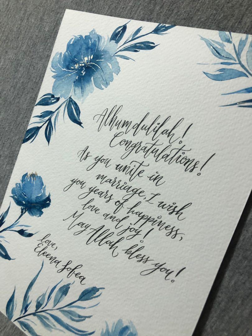 Customisable Calligraphy Cards, Hobbies & Toys, Stationery & Craft, Art ...