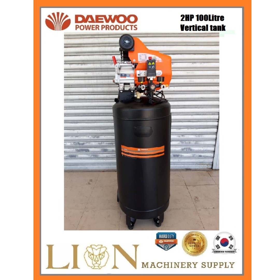 DAEWOO DAC100DV Air Compressor Vertical Tank 100L 2hp, Everything Else ...