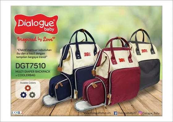 Dialogue Diaper Bag Blue, Fesyen Wanita, Tas & Dompet di Carousell