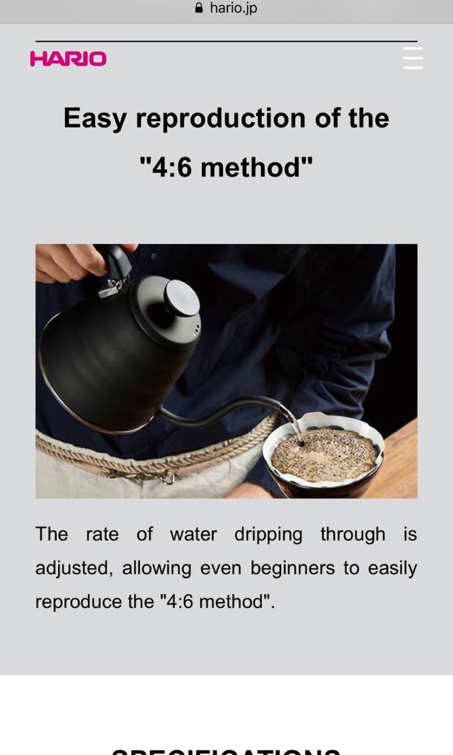 Hario tetsu kasuya Mini drip kettle KDK-300 MB, Furniture & Home Living, Kitchenware & Tableware ...