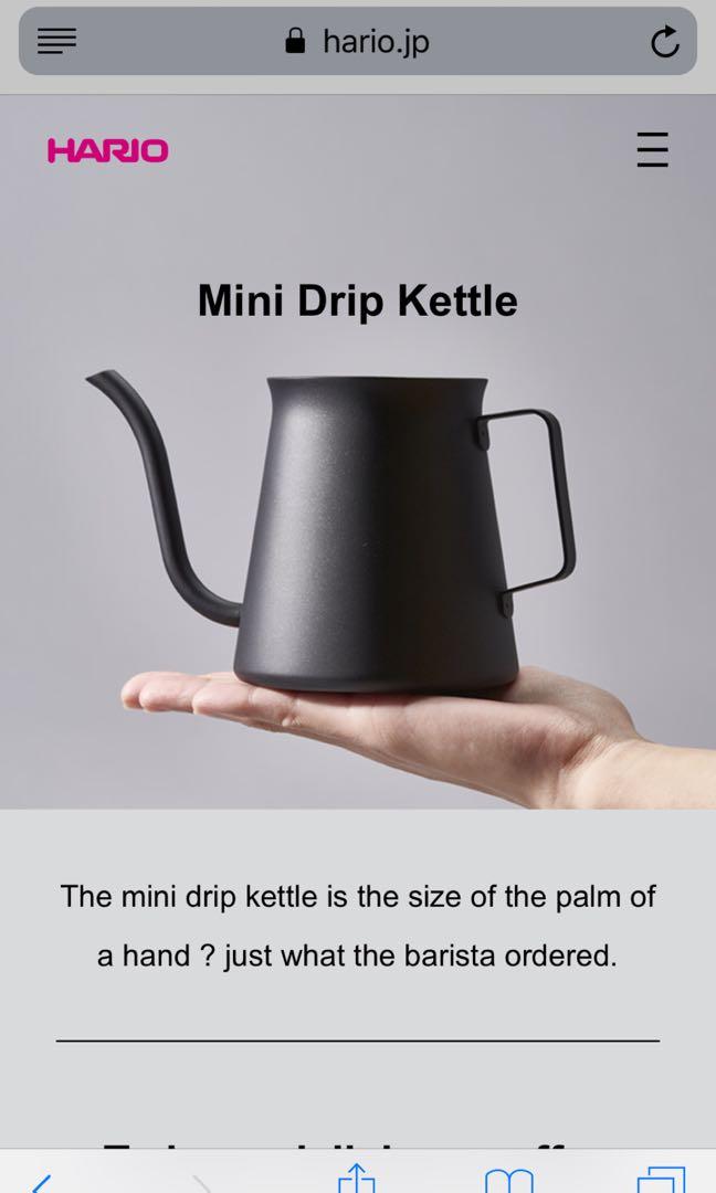 Hario tetsu kasuya Mini drip kettle KDK-300 MB, Furniture & Home Living, Kitchenware & Tableware ...