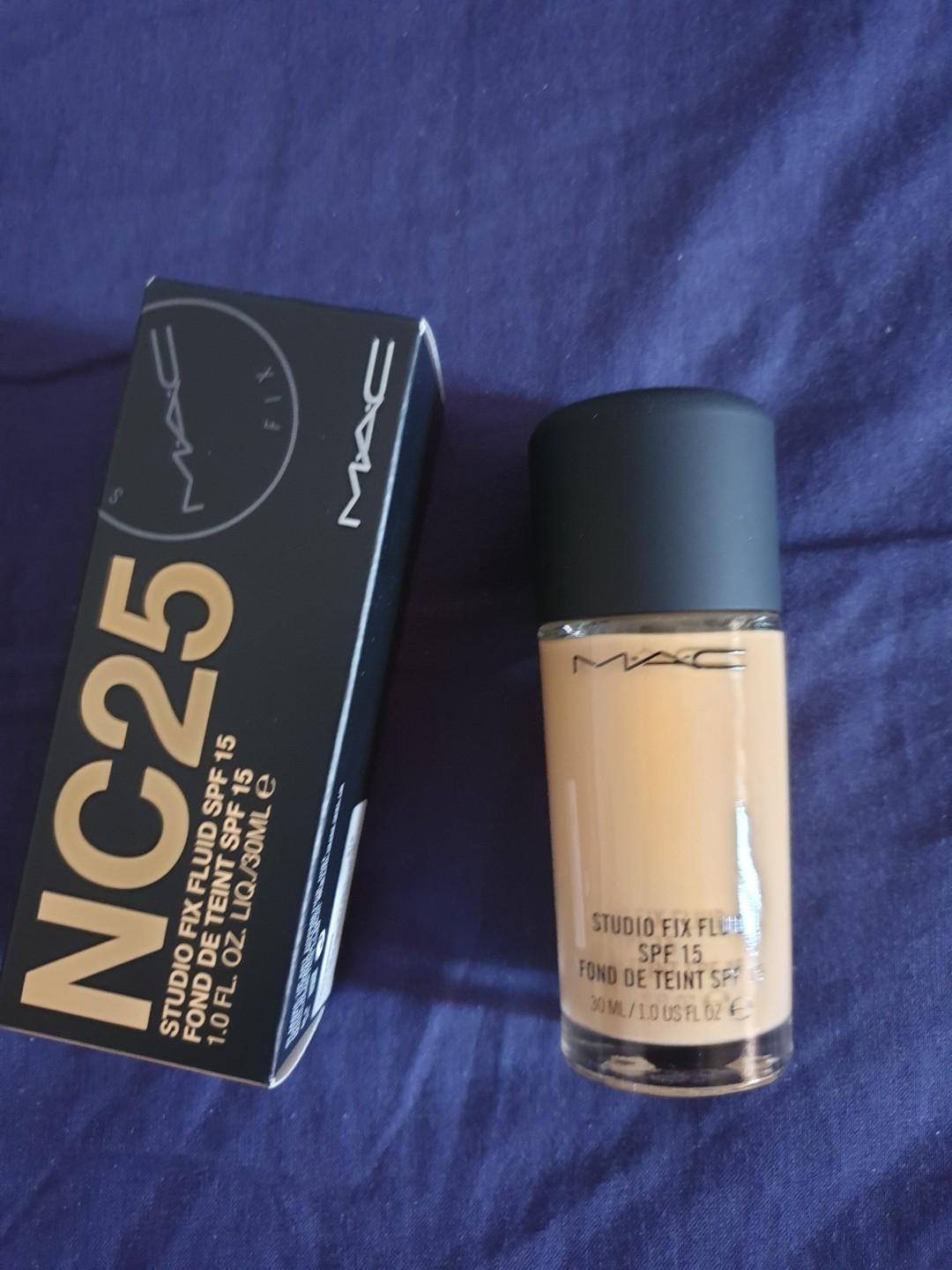 Mac studio fix NC25 with beauty blender, Beauty & Personal Care, Face ...