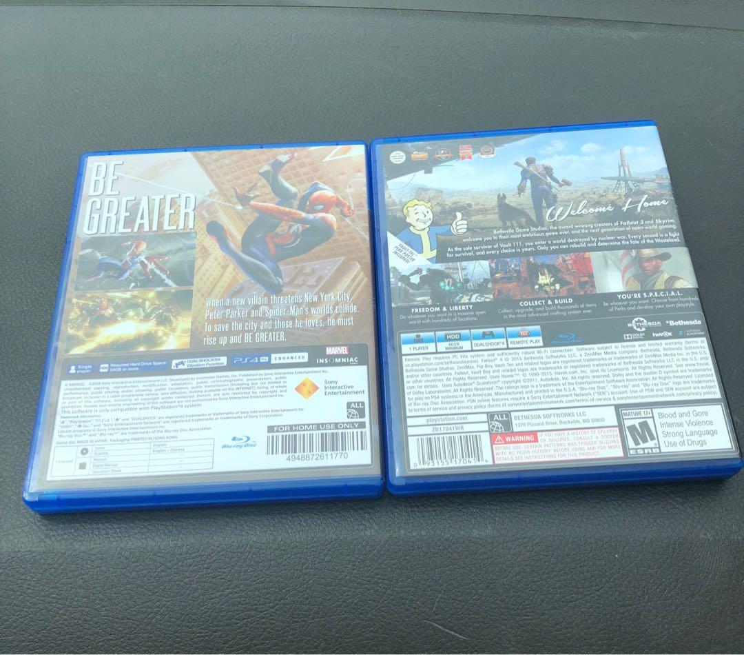PS4 Games: Spiderman & Fallout 4, Video Gaming, Video Games ...