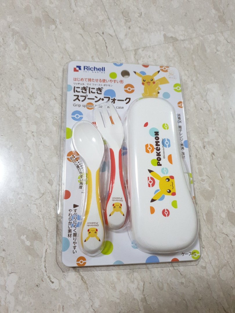 Richell pokemon fork spoon set, Babies & Kids, Nursing & Feeding ...