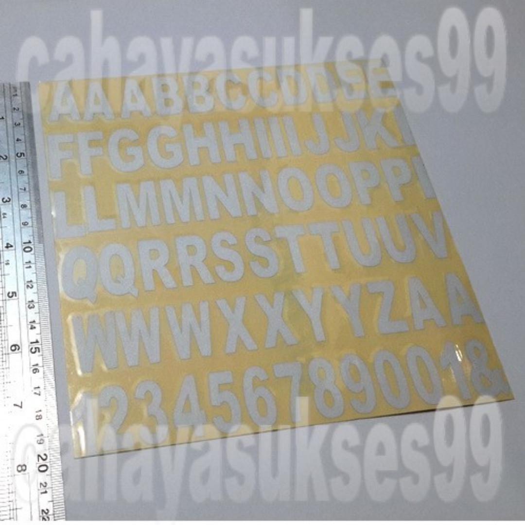 Stiker Abjad Huruf Cutting Sticker Alphabet Abjad PUTIH Font Besar A ...