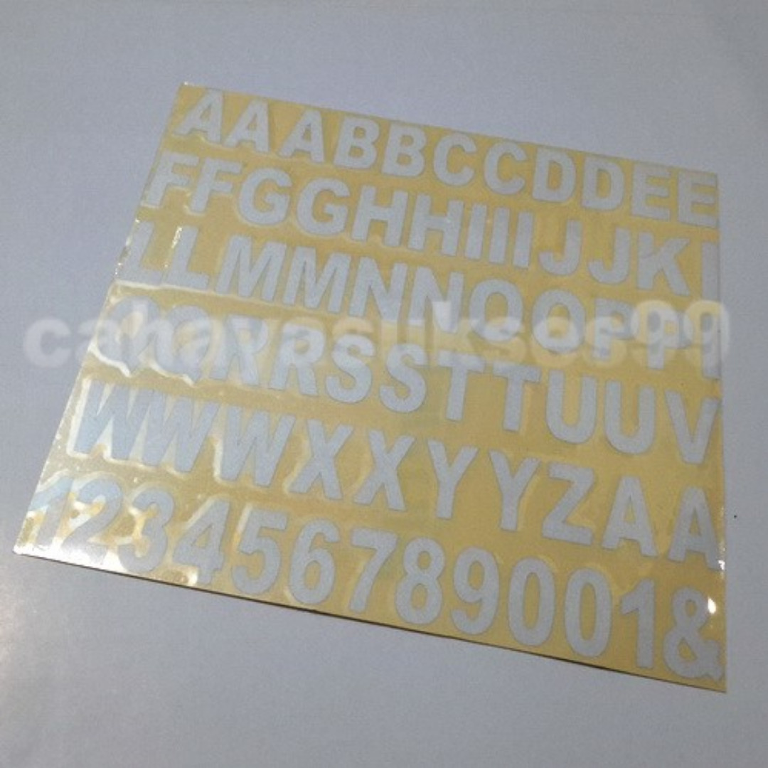 Stiker Abjad Huruf Cutting Sticker Alphabet Abjad PUTIH Font Besar A ...