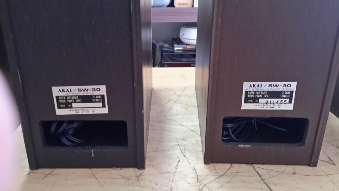 2 pairs of AKAI SW-30 full range speakers, Furniture & Home Living ...