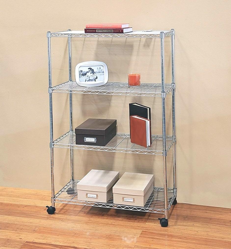 4-tier Steel Metal Rack w Wheels (30"W x 14"D x 48"H), Furniture & Home ...