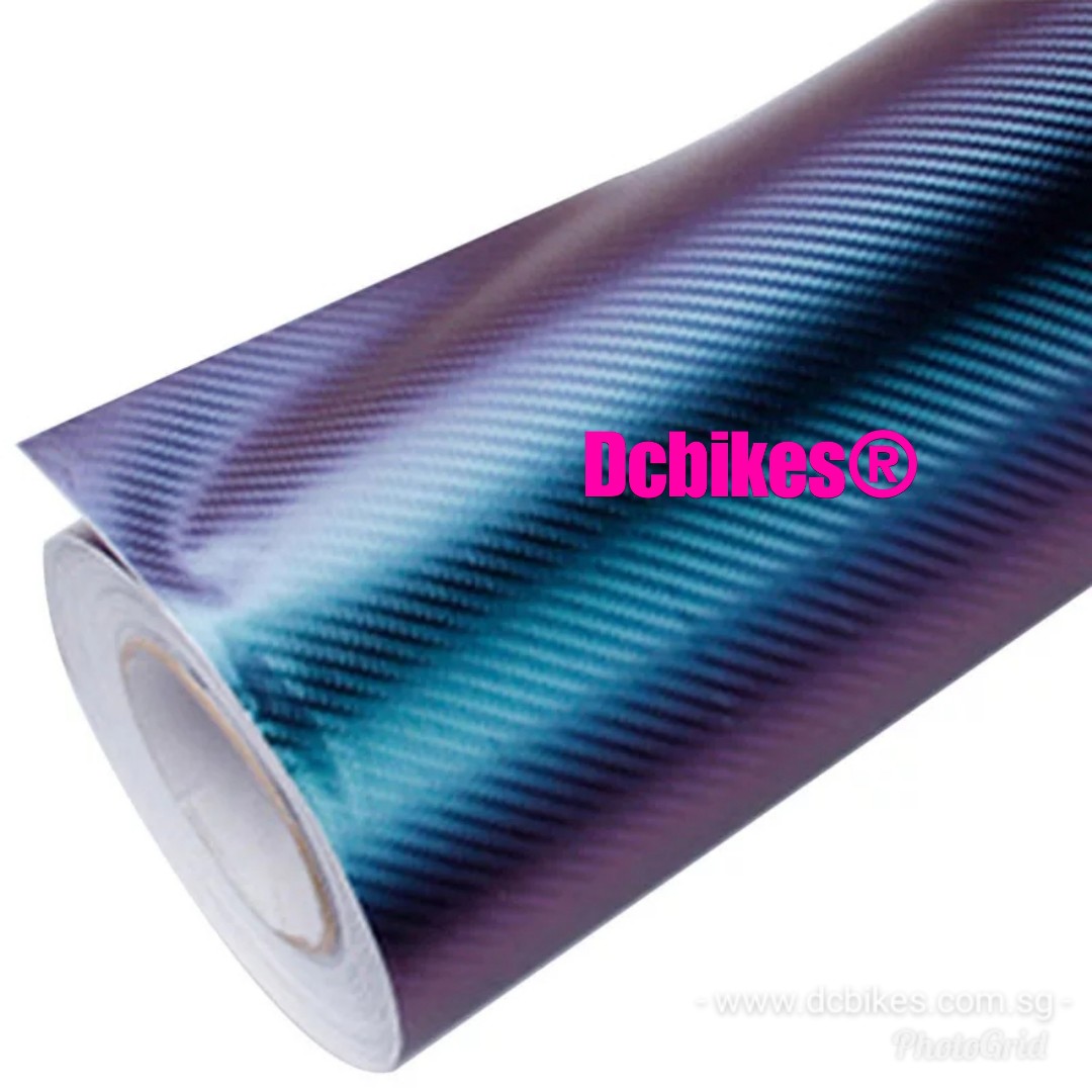 🆕! Oil Slick Chameleon 3D Carbon Fiber Matt Vinyl Decal 20cm X 152cm ...