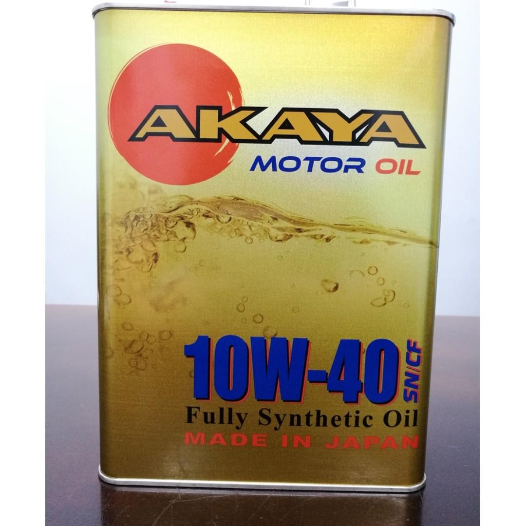 (JAPAN Oil) AKAYA Motor Oil Fully Synthetic SN/CF 10W40 , Auto ...