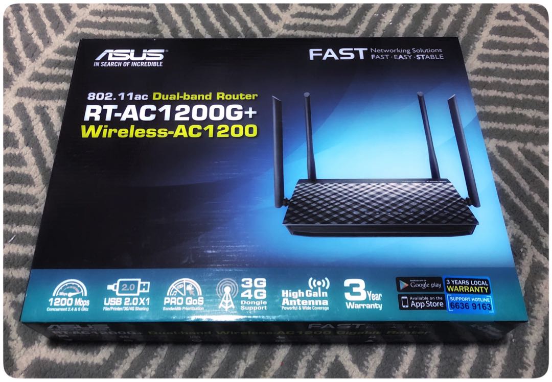 ASUS RT-AC1200G+ Gigabit Router (Unboxed), Computers & Tech, Parts ...