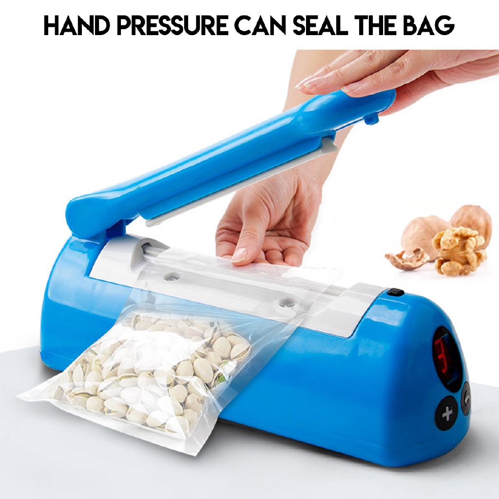 Hand Impulse Heat Sealer LED Digital Plastic Poly Bag Sealing Packing ...