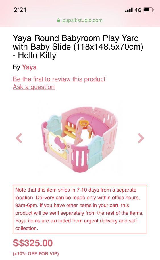 Hello Kitty play yard/ play fence from Yaya, Babies & Kids, Infant ...