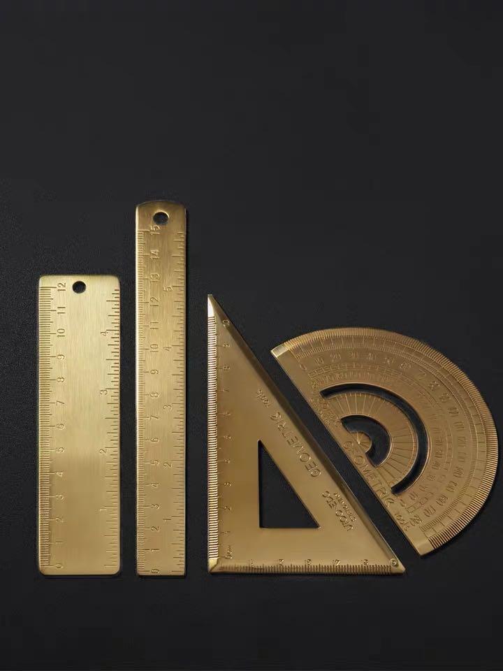 Metal stationery set ruler multi-function ruler triangle plate ...