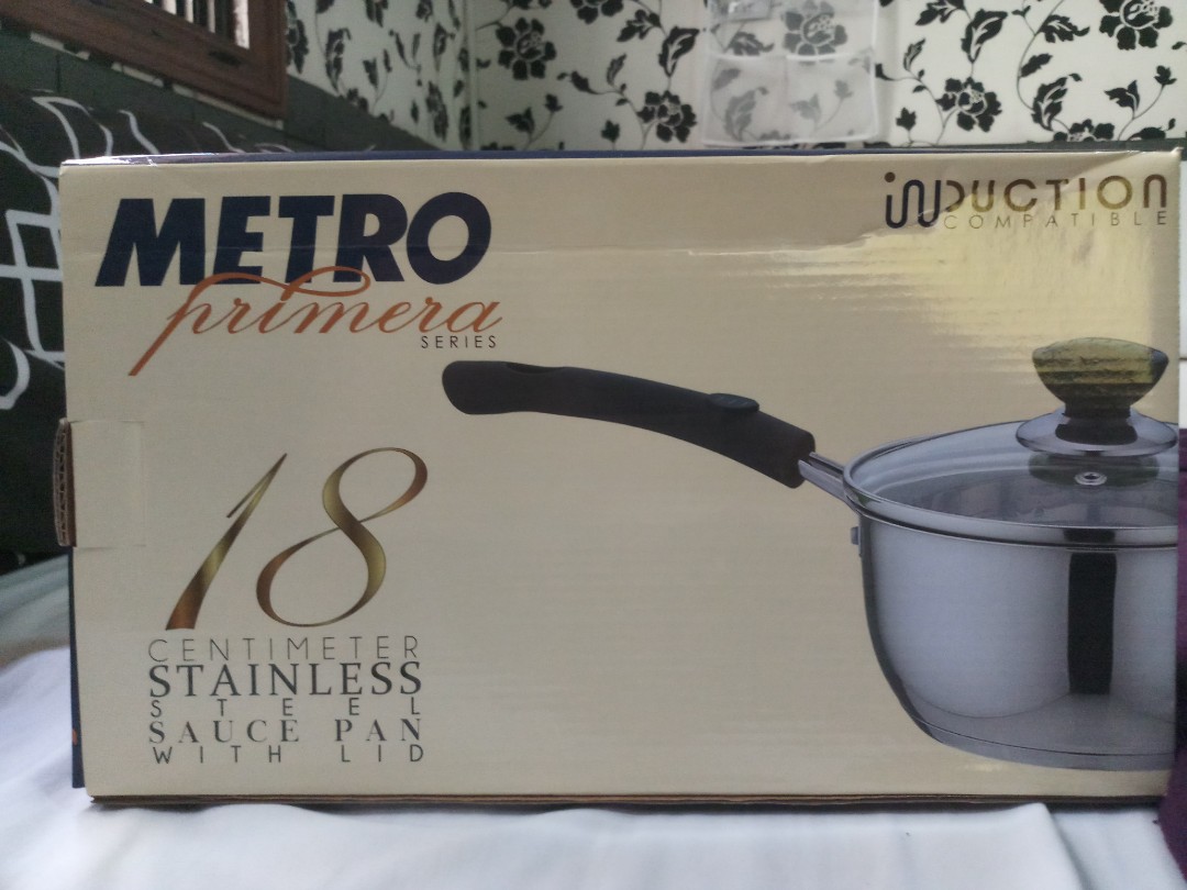 Metro primera series 18cm stainless steel sauce pan with lid, Furniture ...