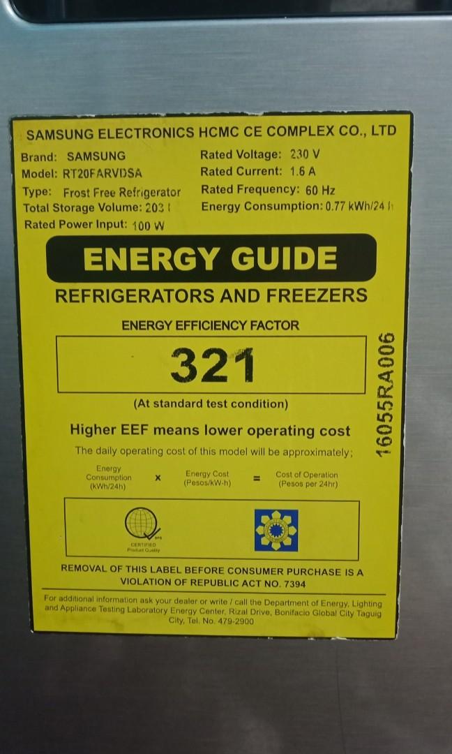 SAMSUNG Ref Inverter Two Door, TV & Home Appliances, Kitchen Appliances ...