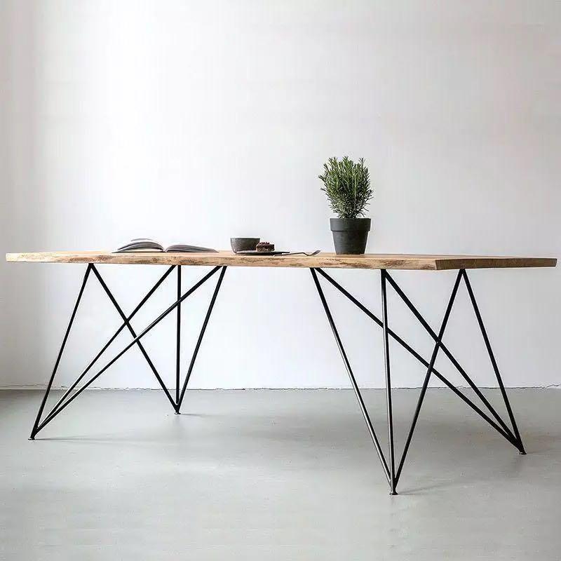 Table/desk: solid wood, iron legs, chic, custom made, Furniture & Home ...
