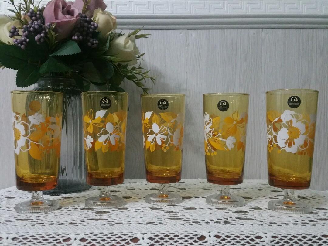 Vintage aderia footed glass, Hobbies & Toys, Memorabilia & Collectibles, Vintage Collectibles on ...