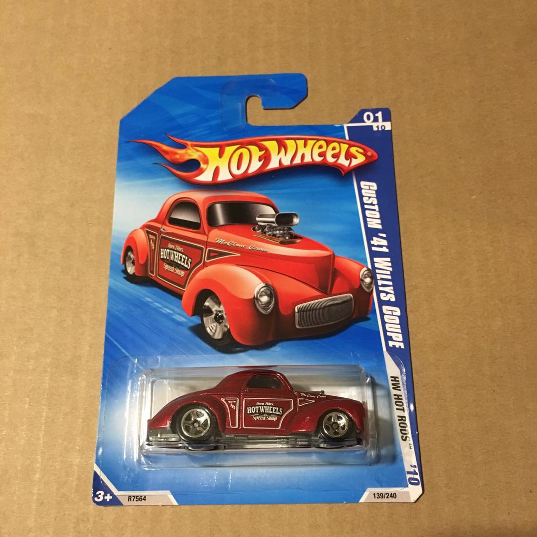 Hot wheels Custom ‘41 Willys Coupe Speed Shop Vintage Racing Red ...