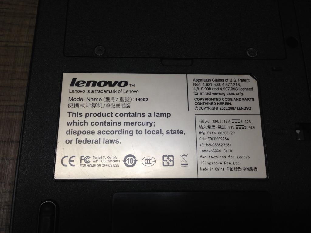 Lenovo 3000 G410 Laptop (Black), Computers & Tech, Laptops & Notebooks ...