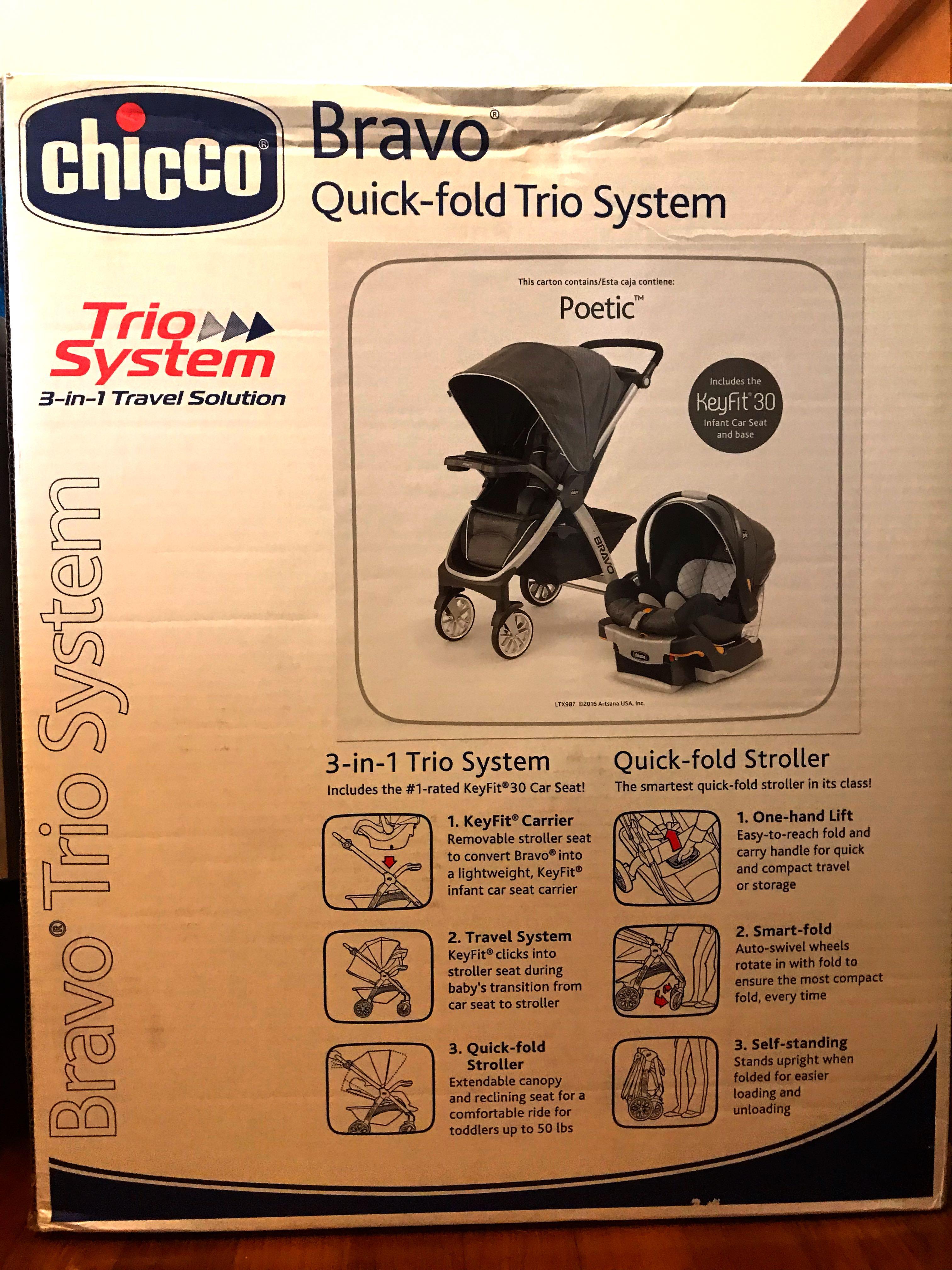 New Chicco Bravo Trio Travel System with Keyfit 30, Babies & Kids ...