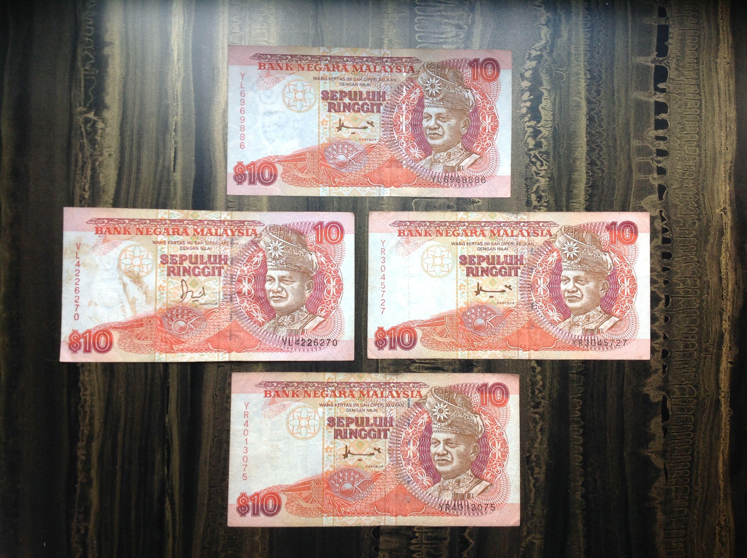 Old Malaysia RM10 Ringgit Paper Banknotes (1986-1995) Rare, Hobbies ...